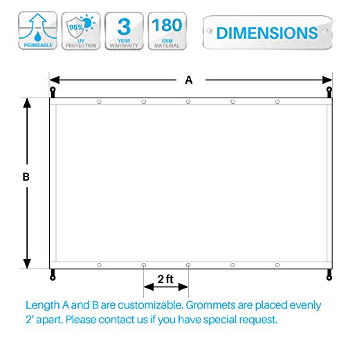 Patio Outdoor Shade Universal Replacement Pergola Canopy Cover 7'x16' Hollow Out Brown with Grommets 2 Sides Weighted Rods Included Shade Screen Panel for Deck Porch