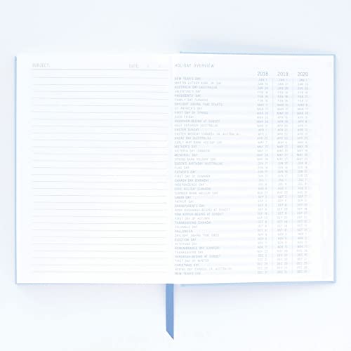 Designworks Ink Vintage Sass A5 Hardcover Notebook Journal, Design: Embrace The Day, Colour: Blue, 14.6cm x 21.6cm, JB86-1093EU. 240 Lined Pages. Soy Based Ink.