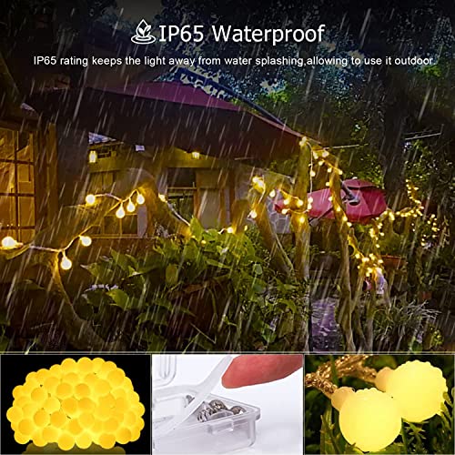 Liyade Globe String Lights, 33ft 100 LED Battery Operated String Lights with Remote and Timer Function, Indoor Outdoor Decorative Lights for Bedroom Christmas Decor Garden Party Wedding, Warm White