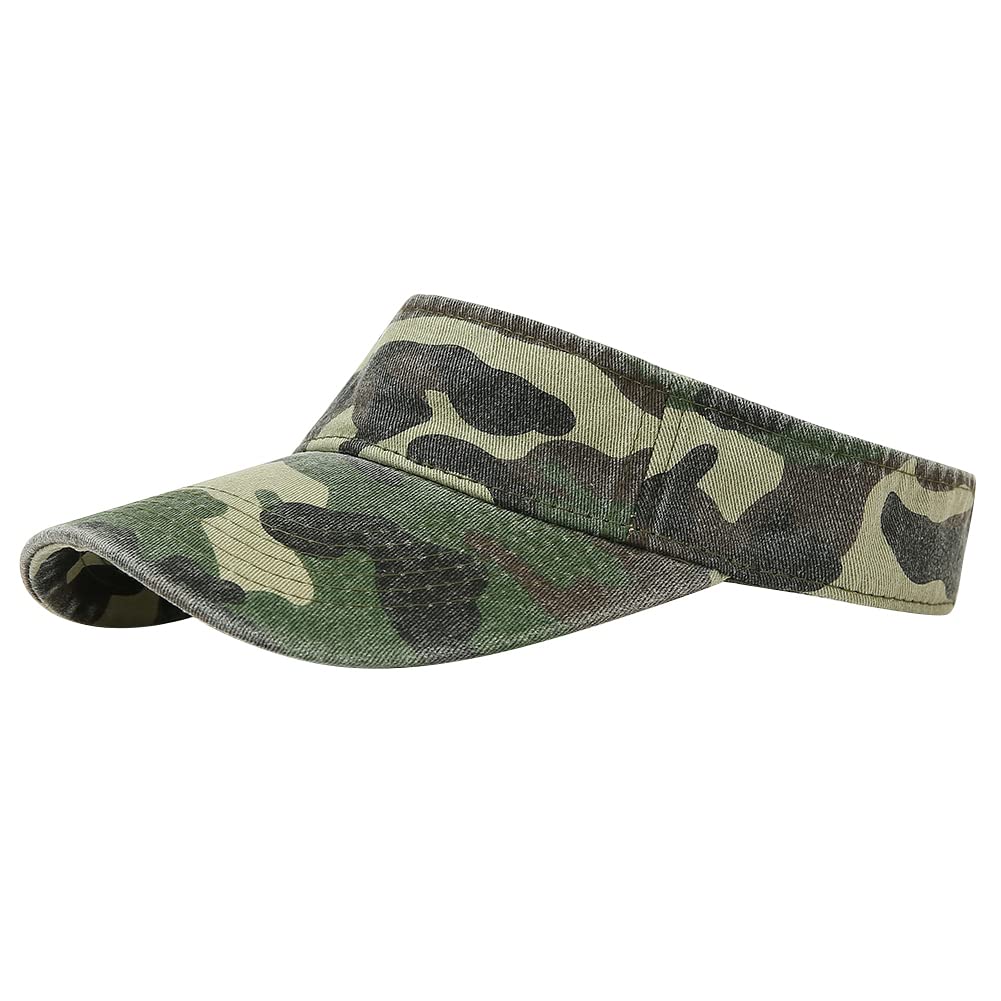 DOANNOTIUM Sport Sun Visor Hats Tie-dye Ball Caps Empty Top Baseball Sun Cap for Men Women Camo-Green