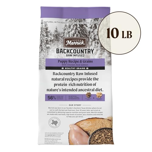 Merrick Backcountry Healthy Grains Premium Dry Puppy Food, Kibble with Freeze Dried Raw Pieces, Chicken - 10.0 lb. Bag