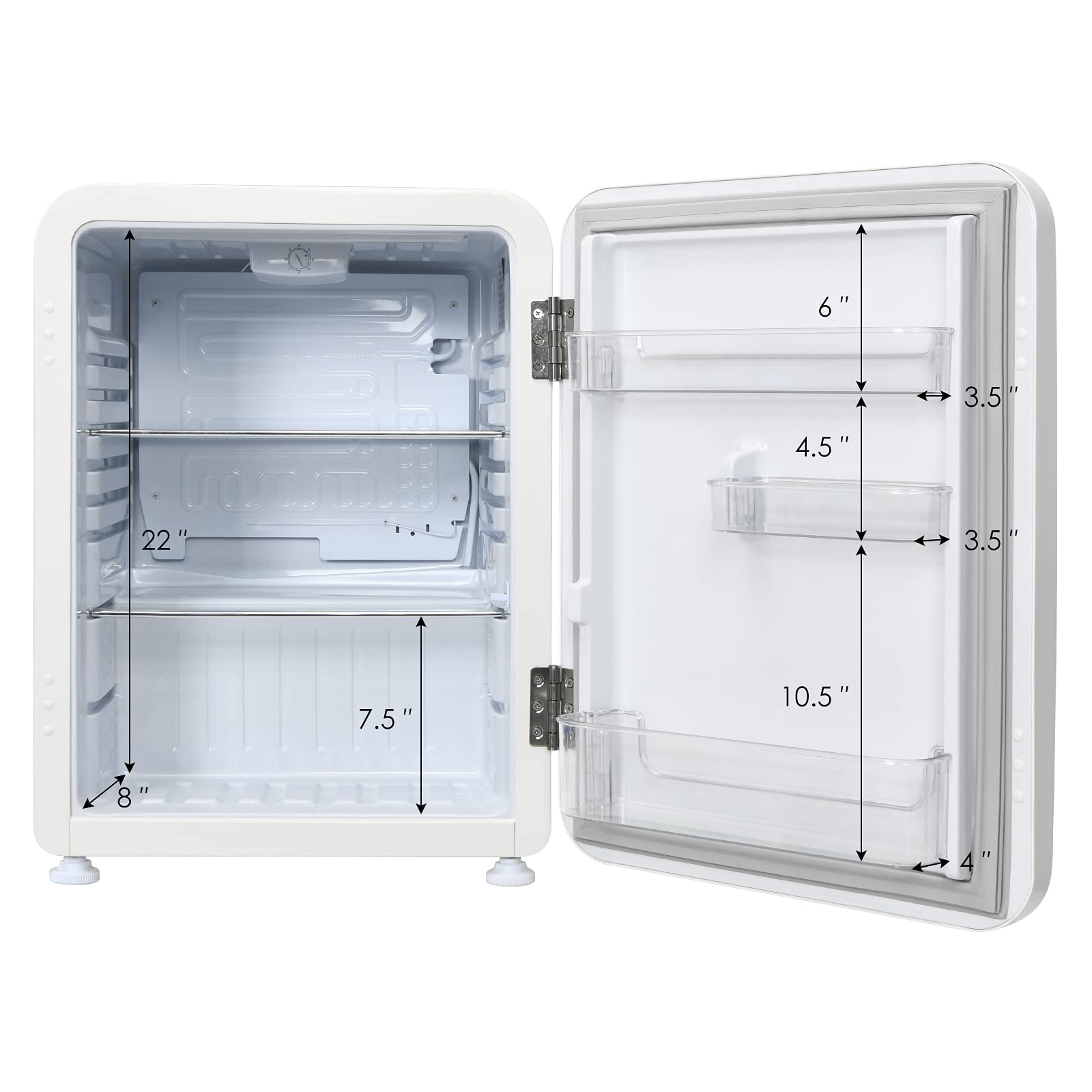 COSTWAY Compact Refrigerator, 2.4 cu ft. Single Door Small Fridge with Auto Defrost, Adjustable Temperature 32℉ to 50℉, Reversible Door, Removable Glass Shelves, Mini Fridge for Bedroom, Apartment, White