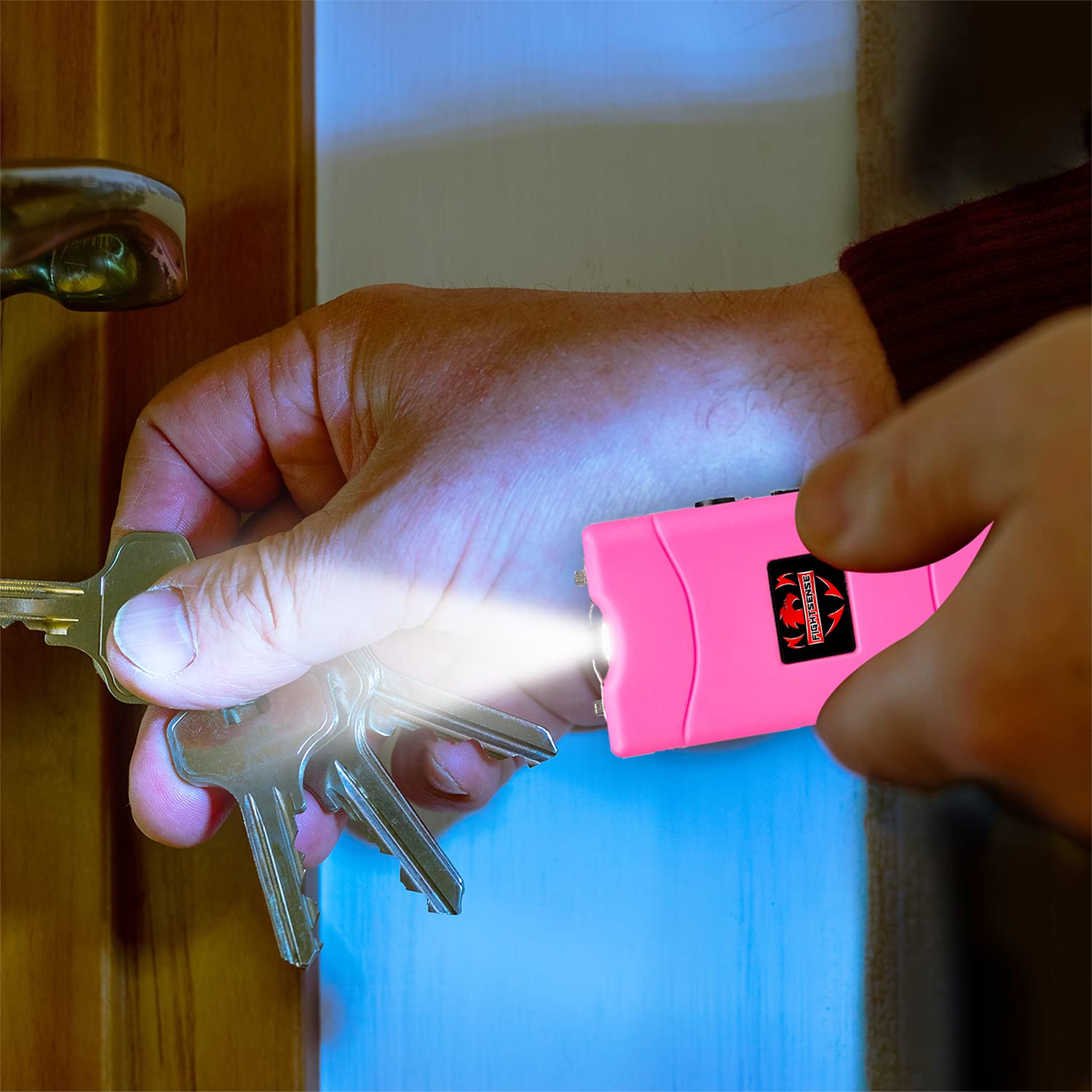 FIGHTSENSE Mini stun Gun for Women self Defense (Black)