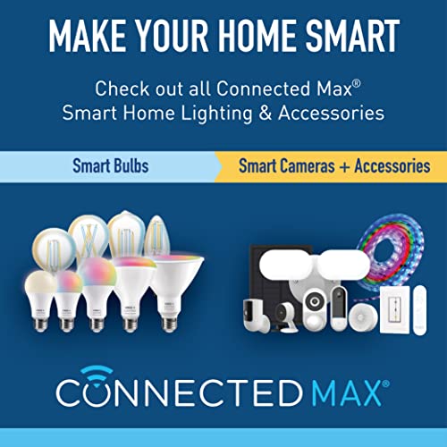 Cree Lighting Connected Max Smart Led Bulb Br30 Indoor Flood Tunable White + Color Changing, 2.4 Ghz, Compatible with Alexa and Google Home, No Hub Required, Bluetooth + WiFi, 4Pk