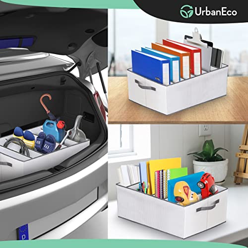 UrbanEco (2pcs Wardrobe clothes organizers for drawers with 2 Handles - 6 Grids Pants organizer for large Jeans, leggings, tshirts, Yoga pants, Sweater-White