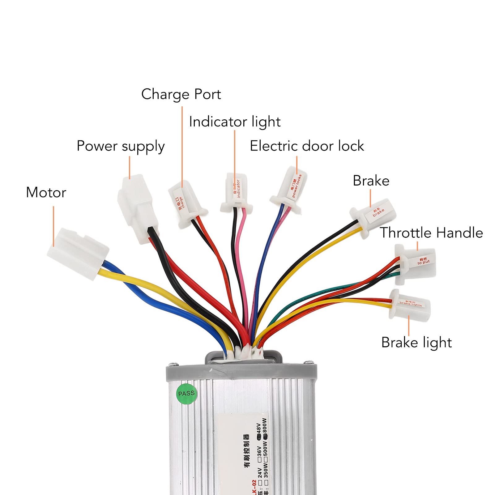 Dilwe Electric Motor Controller Kit,48V 800W Motor Controller Throttle Grip with Lock and Keys for Electric Bike Scooter