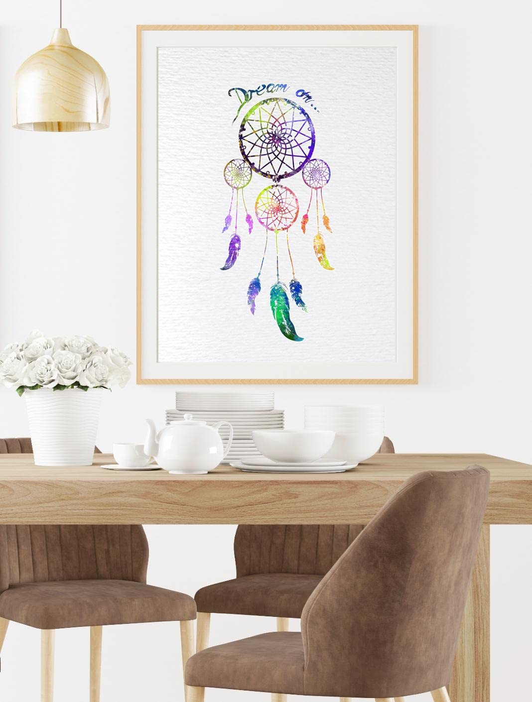 Dignovel Studios 8X10 Unframed Dreamcatcher Watercolor Art Print Poster Wall Hanging N285