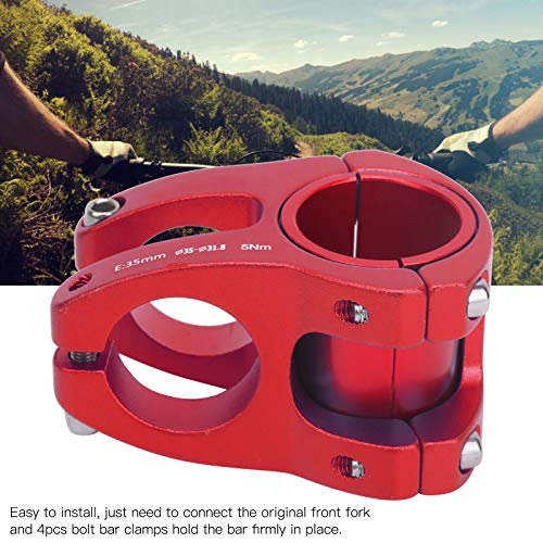 Dilwe Mountain Bike Stem, Aluminum Alloy 31.8/35mm Bike Stem Short Handlebar Stem Cycling Accessory(red)