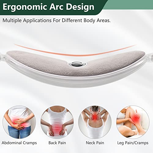 Portable Cordless Heating Pad,Heating Pad 5s Fast Heating,Heating Pads for Cramps with 3 Heat Levels and 3 Massage Modes,Menstrual Heating Pad for Women and Girl (Large-White)