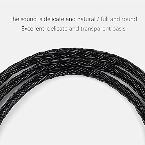 Linsoul QKZ Q1 MAX 16-Stand 352 Cores Silver-Plated HiFi Earphones Upgrade Cable with Interchangeable 2.5mm/3.5mm/4.4mm Plug Replacement Cable for Audiophile (Black, MMCX)