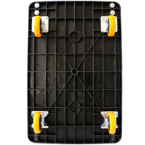 Generic Handling Vehicle Flatbed Truck Folding Push Cart Dolly Moving Platform Hand Truck for Easy Storage and 360 Degree Swivel Wheels, 72X46CM, Black
