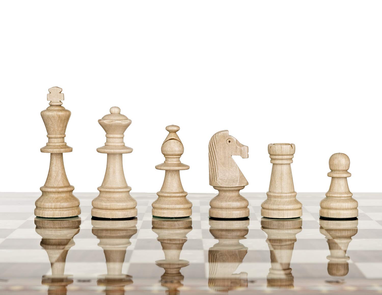 Staunton No. 6 Tournament Chess Pieces - Wooden standard chessmen - Weighted, felted - Standard size…