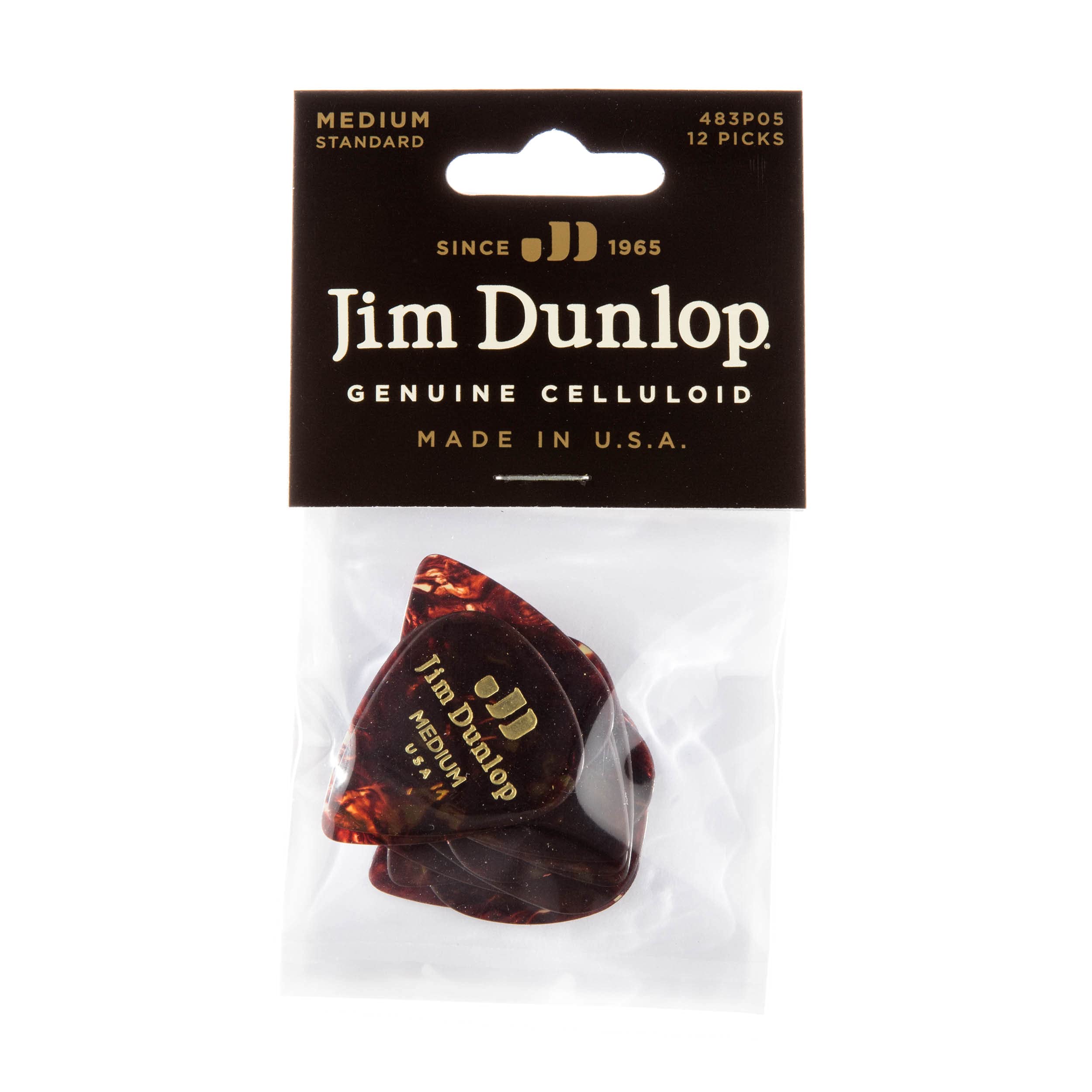 DUNLOP Medium Tortoise Shell Pack (12-Pack) Celluloid Pick 12 Pack (24483055112)