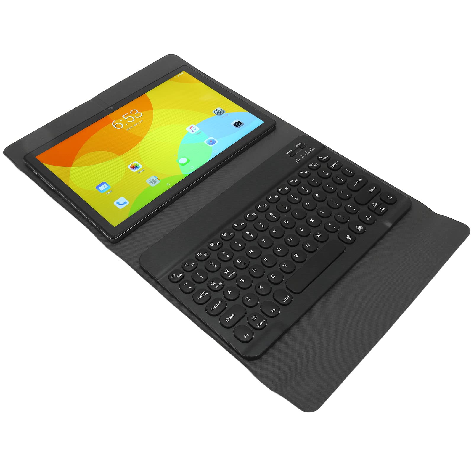 DAUERHAFT 10.1 Inch Tablet, Tablet Computer US Plug 100-240V 5G WiFi 2 in 1 Support FM GPS with Mouse for Entertainment for Android 11.0 (Grey)