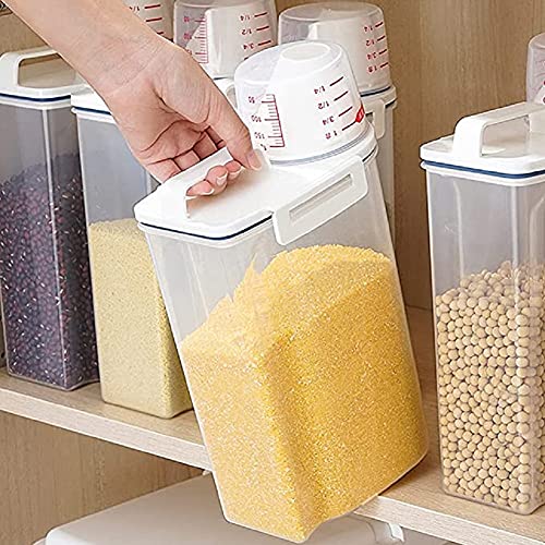 ZaYow Plastic Transparent Tank, Rice Storage Barrel, Household Food Container Grain Storage Box for Oatmeal, Grain, Cereal, Pasta, Flour