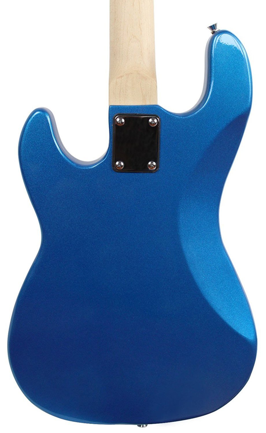 Stedman Beginner Series Bass Guitar Bundle with 15-Watt Amp, Gig Bag, Instrument Cable, Strap, Strings, Picks, and Polishing Cloth - Metallic Blue