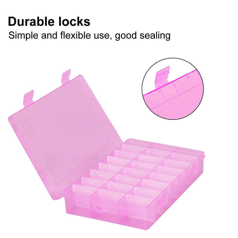 Tackle Box, Organizer Box, Jewelry Box Organizer Storage, 24 Grids Adjustable Box Plastic Detachable Beads Earrings Storage Case Jewelry Divider Container Jewelry Organizer Case()
