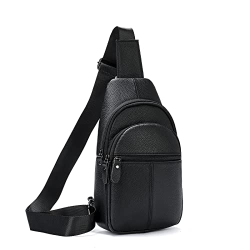 NIUCUNZH Sling Bag Crossbody Bags Shoulder Small Sling Backpack - Genuine Leather, Lightweight & Compact for Travel Everyday