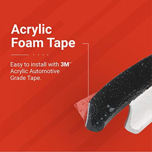 Trim-Lok Drip Rail, White β 1/2β Height, 25β Length β PVC Plastic Rain Gutter for Cars, Vans, and RVs, Easy to Install Flexible Drip Rail Molding to Control Water Runoff, Durable 3M Tape Included