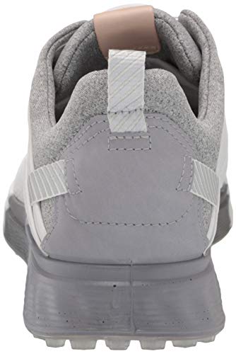 ECCO Women's S-Three BOA Gore-TEX Waterproof Hybrid Golf Shoe, White/Silver Grey, 7-7. 5