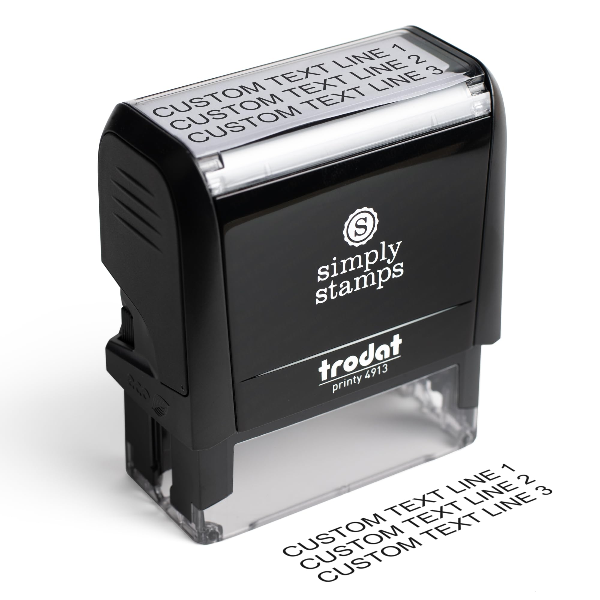 Custom Address Stamp - 20 Font Options - 3 Line Self-Inking Address Stamp - Up to 3 Lines of Customized Text | Multiple Ink Color Options (Large)