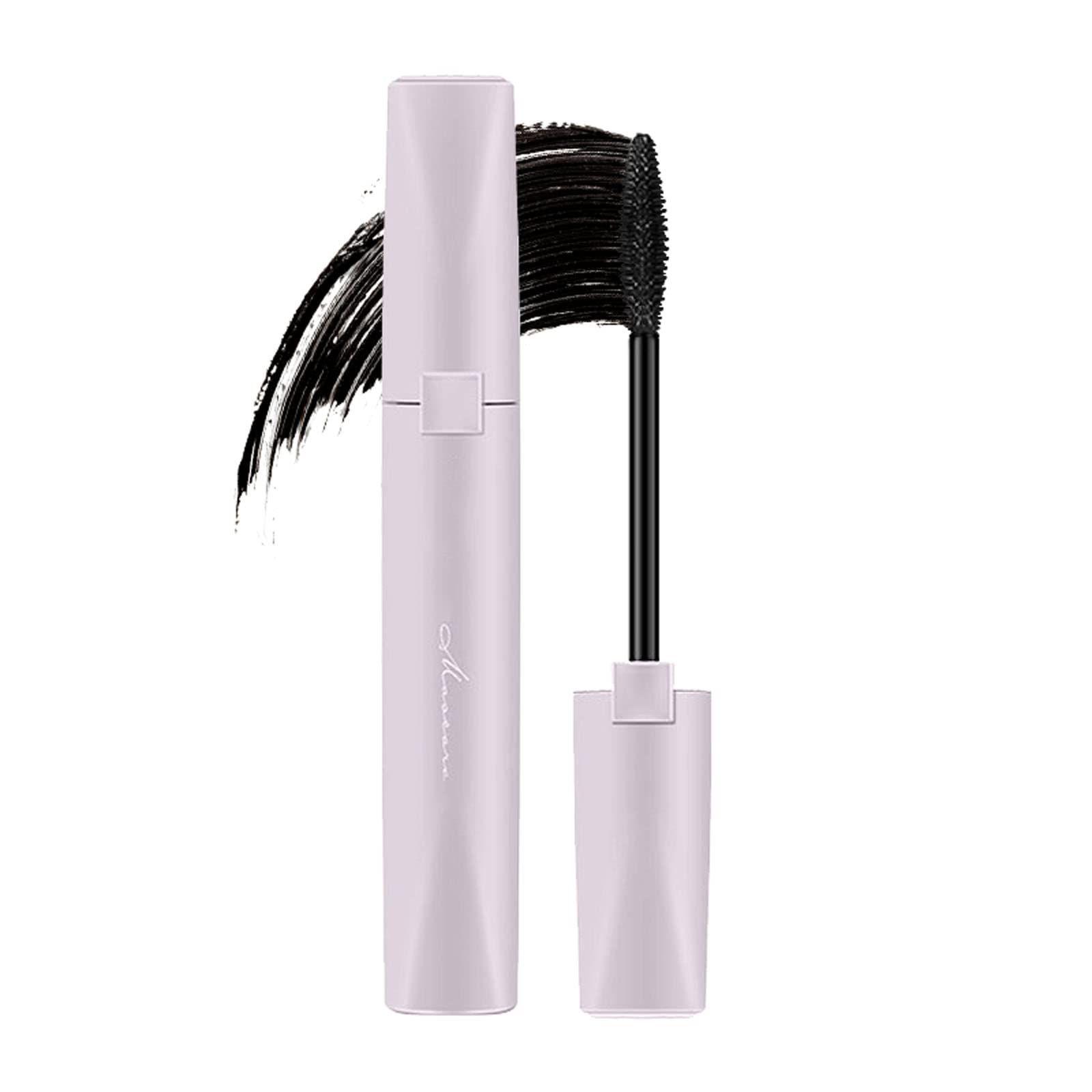 Daily Use Of Cosmetics For Women Long Black Natural Mascara Curly Mascara No Clumps Do Not Easy Removal Makeup Long Lasting Mascara Long Curl Lattice Eyelash Growth(Black-A)
