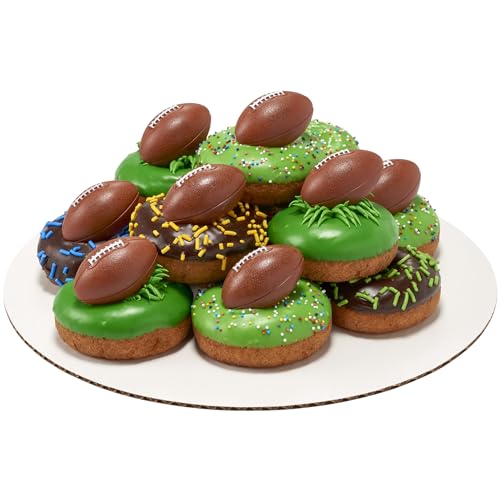 DECOPAC 3D Football Rings, Cupcake Decorations, Food Safe Cake Toppers – 24 Pack, Multicolor