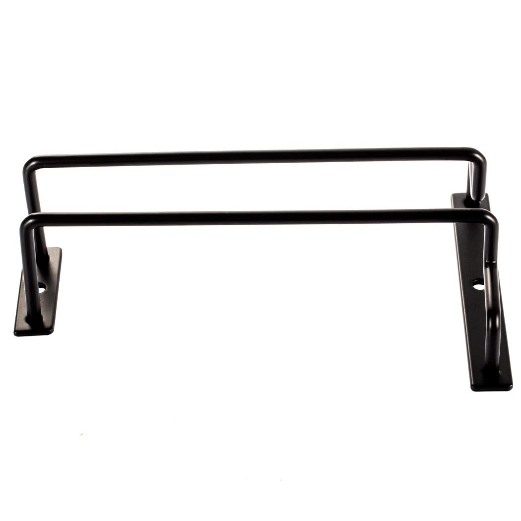 Dianoo 18 CM Black Wine Glass Rack, Under Shelf Wine Glasses Holder, Hanging Stemware Rack For Cabinet Kitchen Bar, Set Of 2