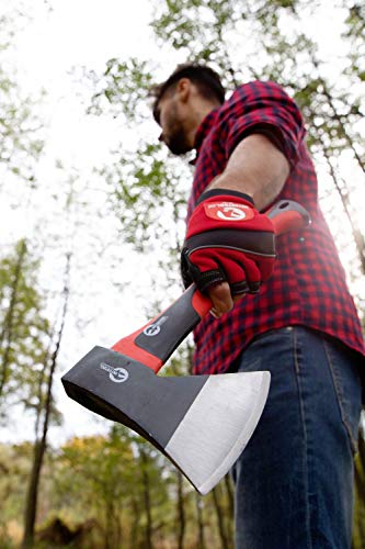 INTERTOOL 15β Hatchet Axe, Small Camp Hand Axe, 1.3 lbs, Wood Chopping, Splitting, Shock Absorbing Fiberglass Anti-Slip Handle HT-0261
