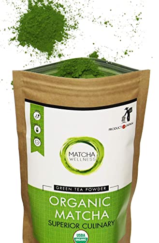 eco heed Organic Japanese Matcha Green Tea Powder - Premium Superior Culinary Grade - Stone Ground No Additives - (3.5oz)