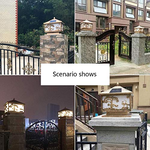 DIAOD Outdoor Lighting Solar Column Headlights Outdoor Waterproof Garden Lights Wall Pillar Headlights Villa Doorpost Lights Home Garden Viewing Lights with Remote Control (Size : S)