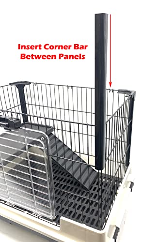 Large Multi-Level Indoor Outdoor Small Animal Cage for Guinea Pig Ferret Chinchilla Cat Playpen Rabbit Hutch with Solid Platform & Ramp Leakproof Litter Tray Large Access Doors (Black, 4-Level)