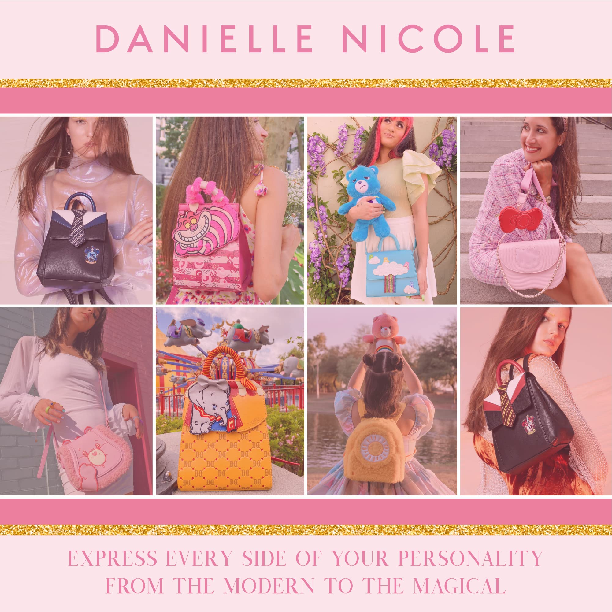 Danielle Nicole Care Bears Crossbody Bag, Love-A-Lot Bear Purse, Pink