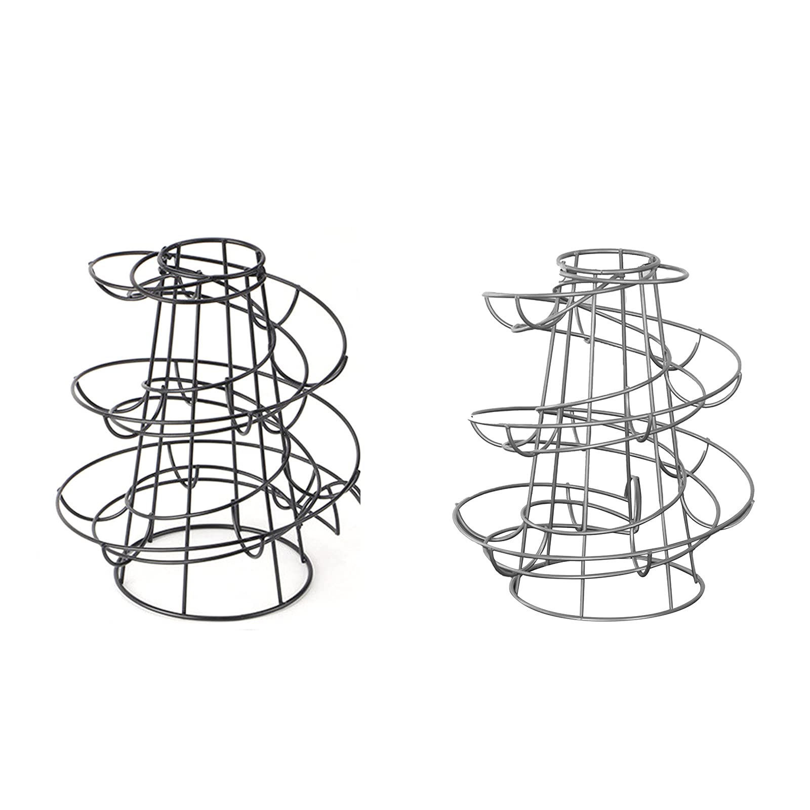 FAMKIT Egg Skelter Dispenser Rack Spiral Design Metal Egg Skelter Freestanding Wire Chicken Egg Storage Organizer Display Holder