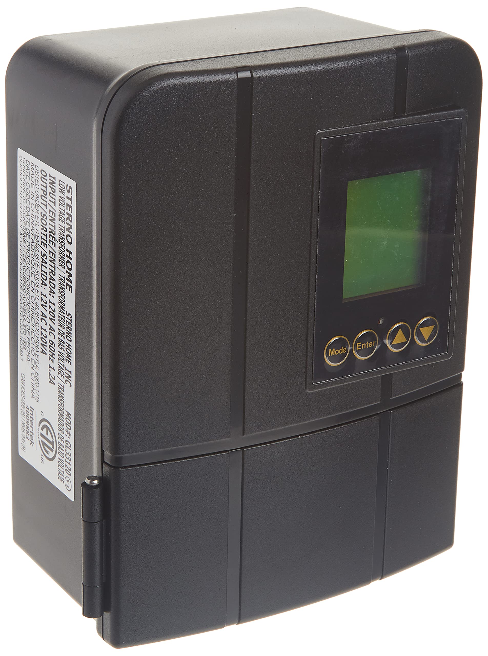 sterno home GL33120 12V 120W Low Voltage Landscape Lighting Transformer with Dusk-to-Dawn Timer, Grey