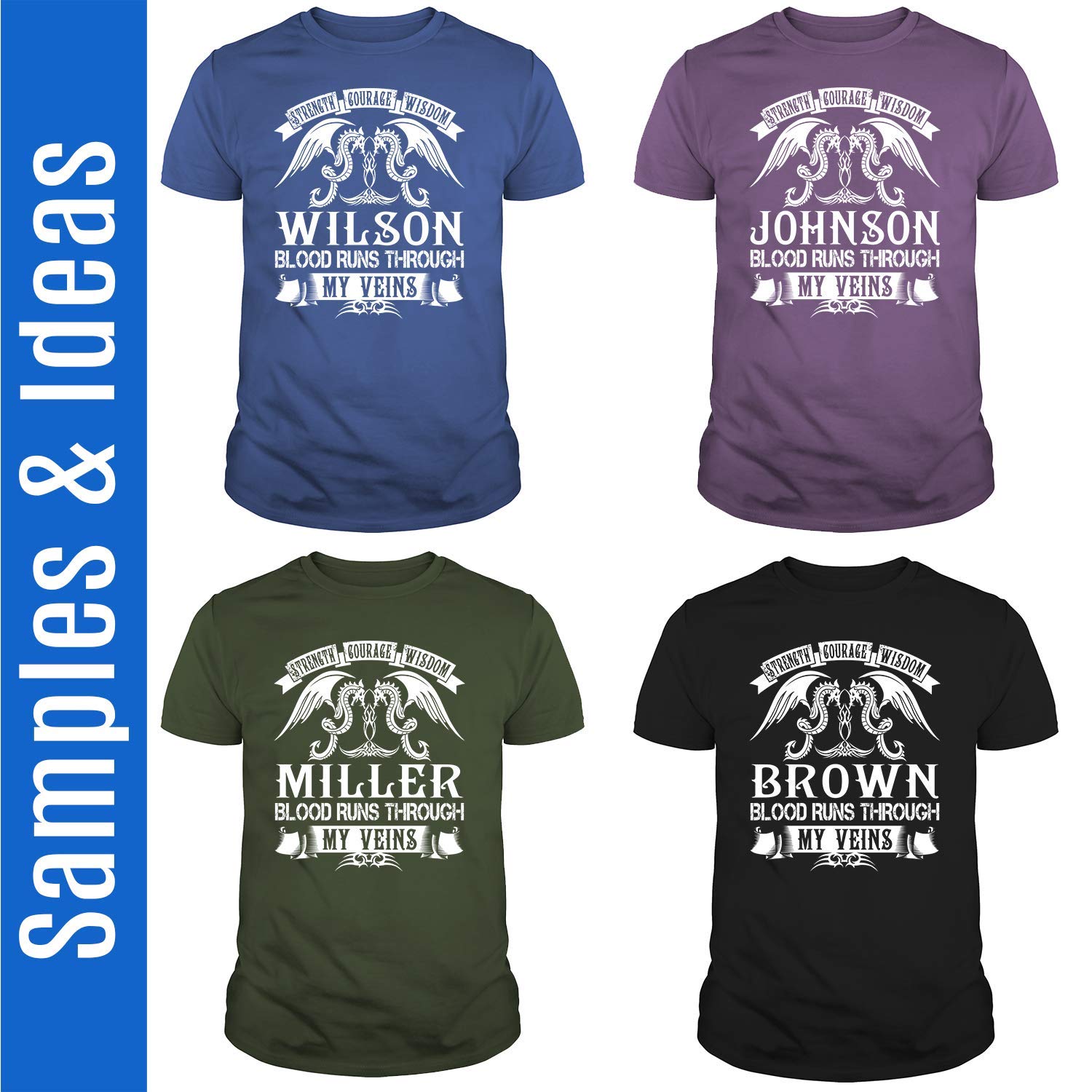 Custom Name Shirts, Last Name Shirts Personalized- Blood Family Shirts Black