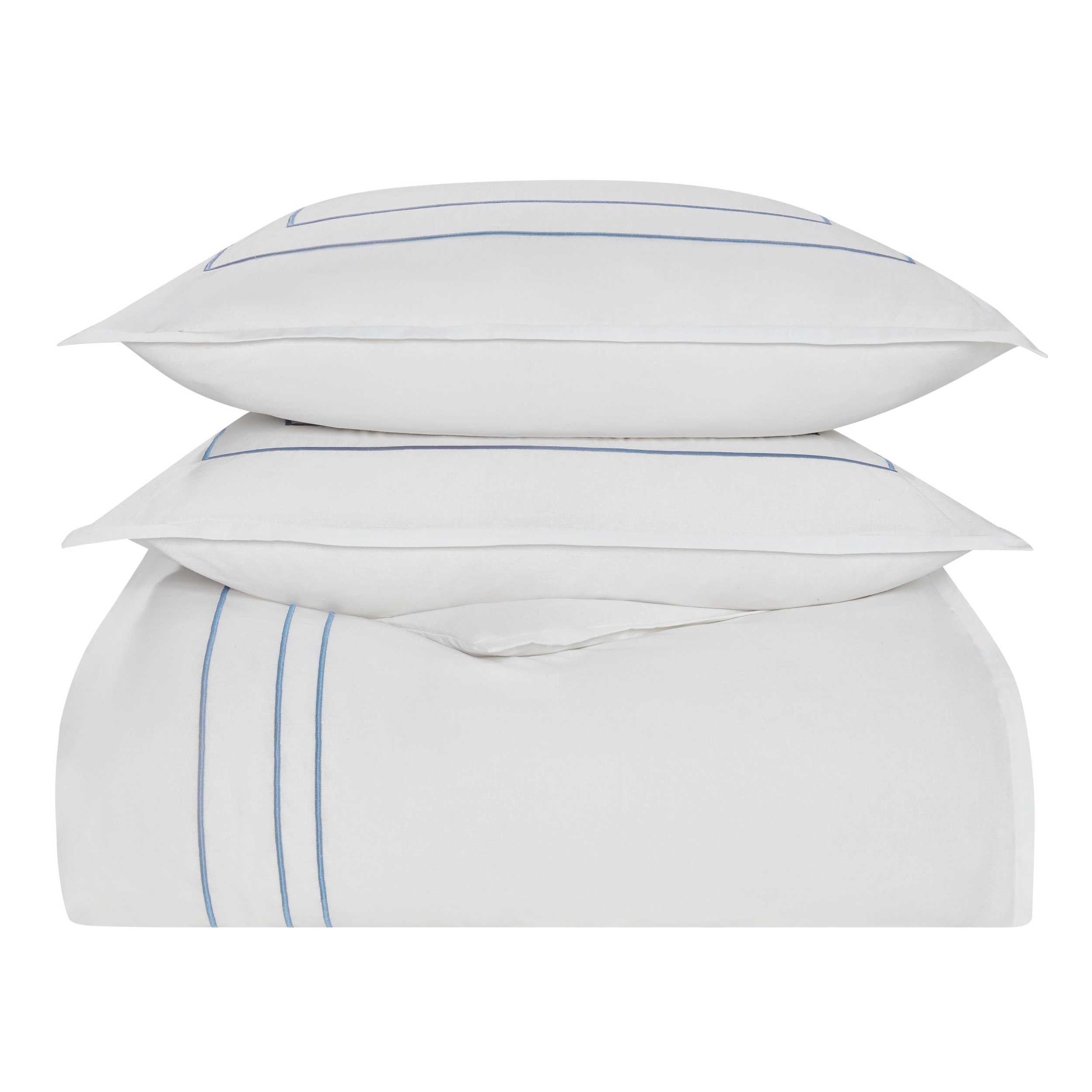 Nautica - King Duvet Cover Set, Soft Bedding with Matching Shams, Embroidered Hotel-Inspired Home Decor (Alden Chambray Blue, King)