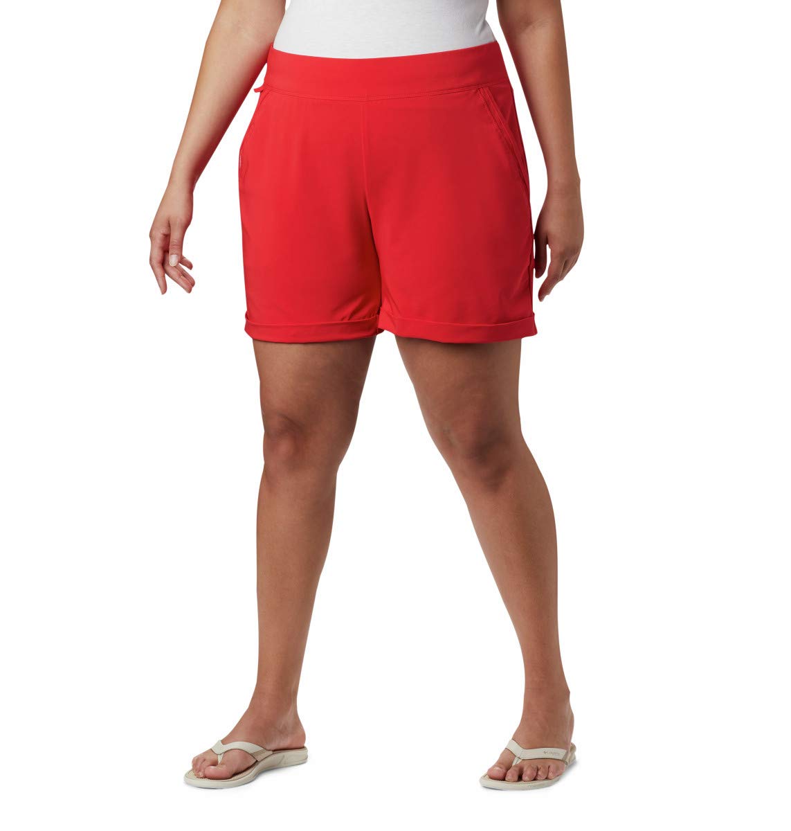 Columbia Women's Slack Water Woven Short, Red Lily, 3X x 8