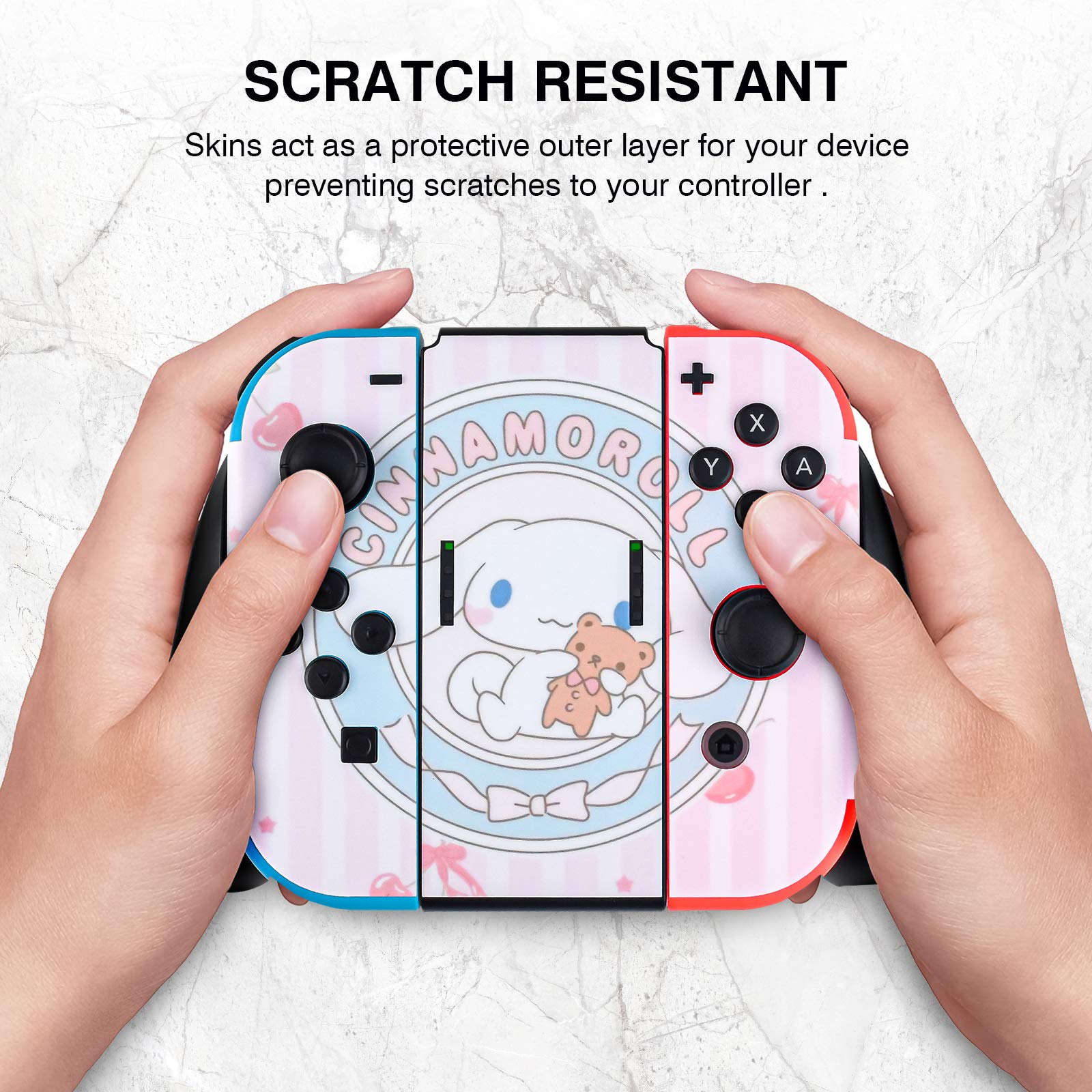 DLseego Switch Skin Sticker Pretty Pattern Full Wrap Skin Protective Film Sticker Design for Switch-Pink Dog