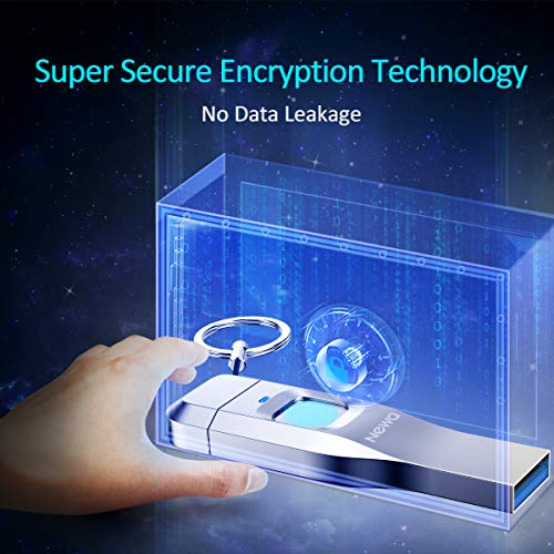 Fingerprint Flash Drive,NewQ 128GB 2 in 1 Biometric Security Fingerprint Memory Stick JumpDrive USB3.0 High-Speed Encrypted USB Storage Security Thumb PenDrive for PC,Laptop,Android Phone