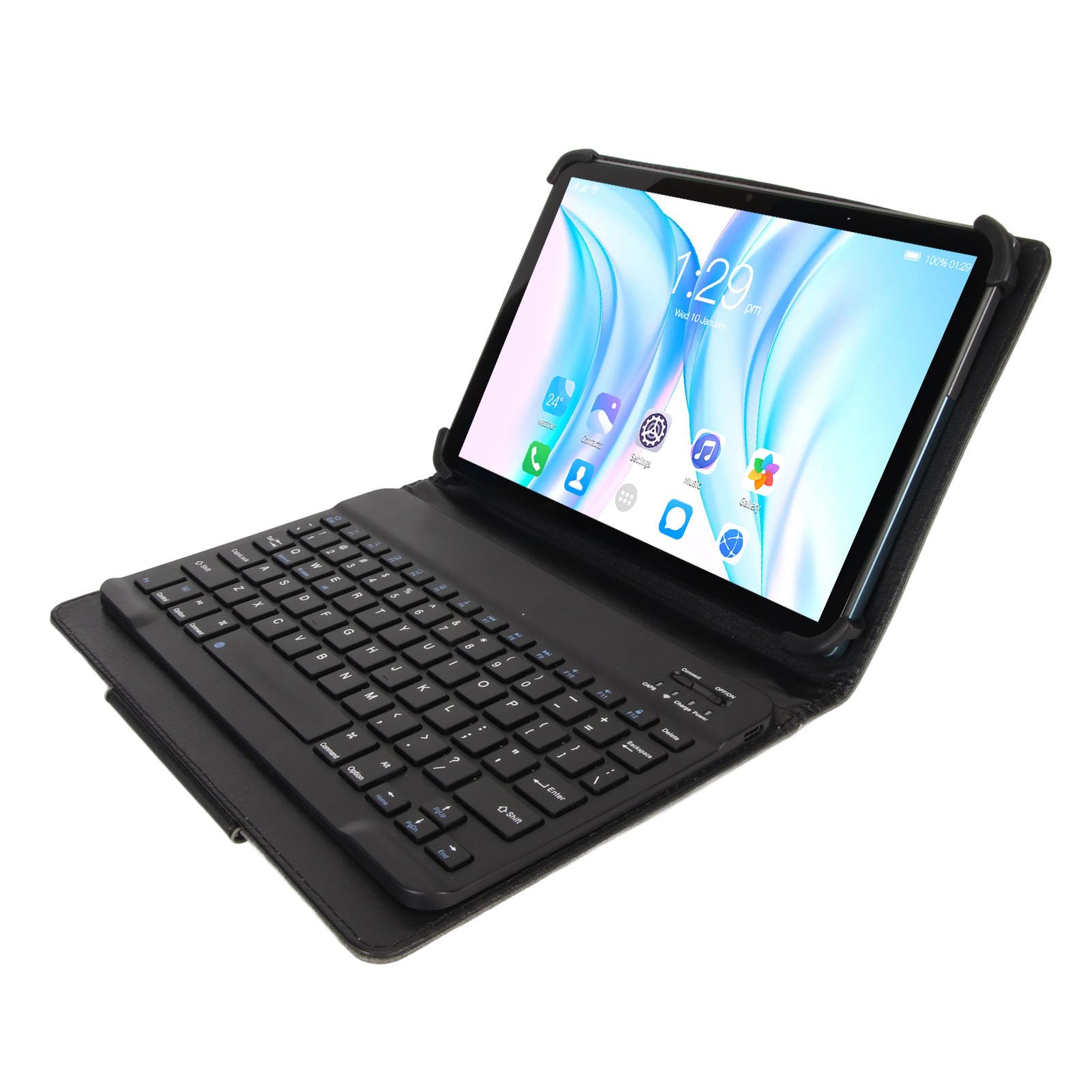 DAUZ 10.1 Inch Tablet PC, 2.4G 5G WiFi Connection 100‑240V USB C Charging Port 5 Point Touch Screen Tablet 8GB RAM 256GB ROM 8 Core Processor for Office (US Plug)