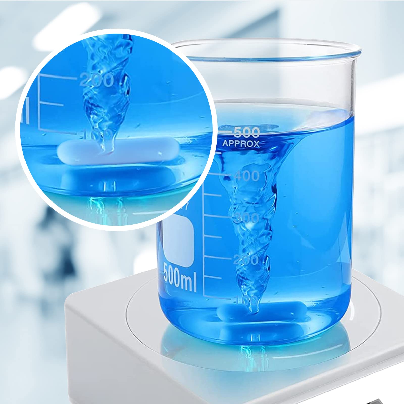 Stir Bars,5 Pcs 10mm(0.4 inch) PTFE Magnetic Stirrer Mixer Stir Bar,White Color,Laboratory Bar,Stir Plate Bar