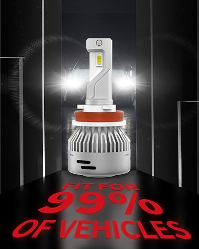 LASFIT H11 LED Bulbs, 2023 Upgrade H8 H9 H16 LED Light Bulbs 6000LM Super Bright Conversion Kit Plug and Play, Non-Polarity-2 Bulbs