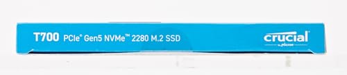Crucial T700 4TB Gen5 NVMe M.2 SSD - Up to 12,400 MB/s - DirectStorage Enabled - CT4000T700SSD3 - Gaming, Photography, Video Editing & Design - Internal Solid State Drive