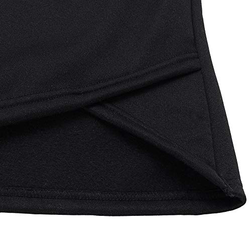 DIOMOR Womens Slim Fit Turtleneck Zipper Thumb Hole Shirts Long Sleeve Sweatshirt Solid Color Tops Plus Size Black