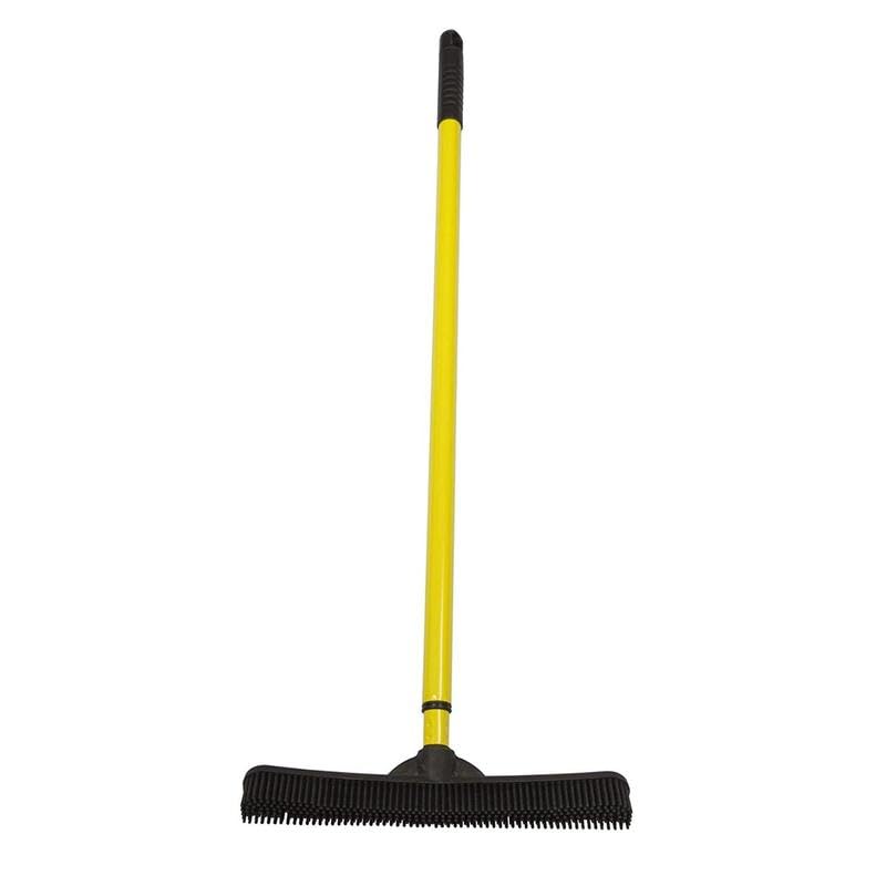 Pet Hair Removal Broom - Extendable & Made with Soft Rubber Bristles and Built-in Squeegee