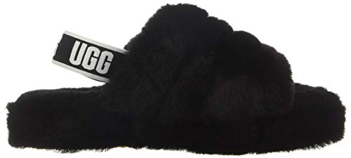 UGG Kids' Fluff Yeah Slide Slipper, Black, 4