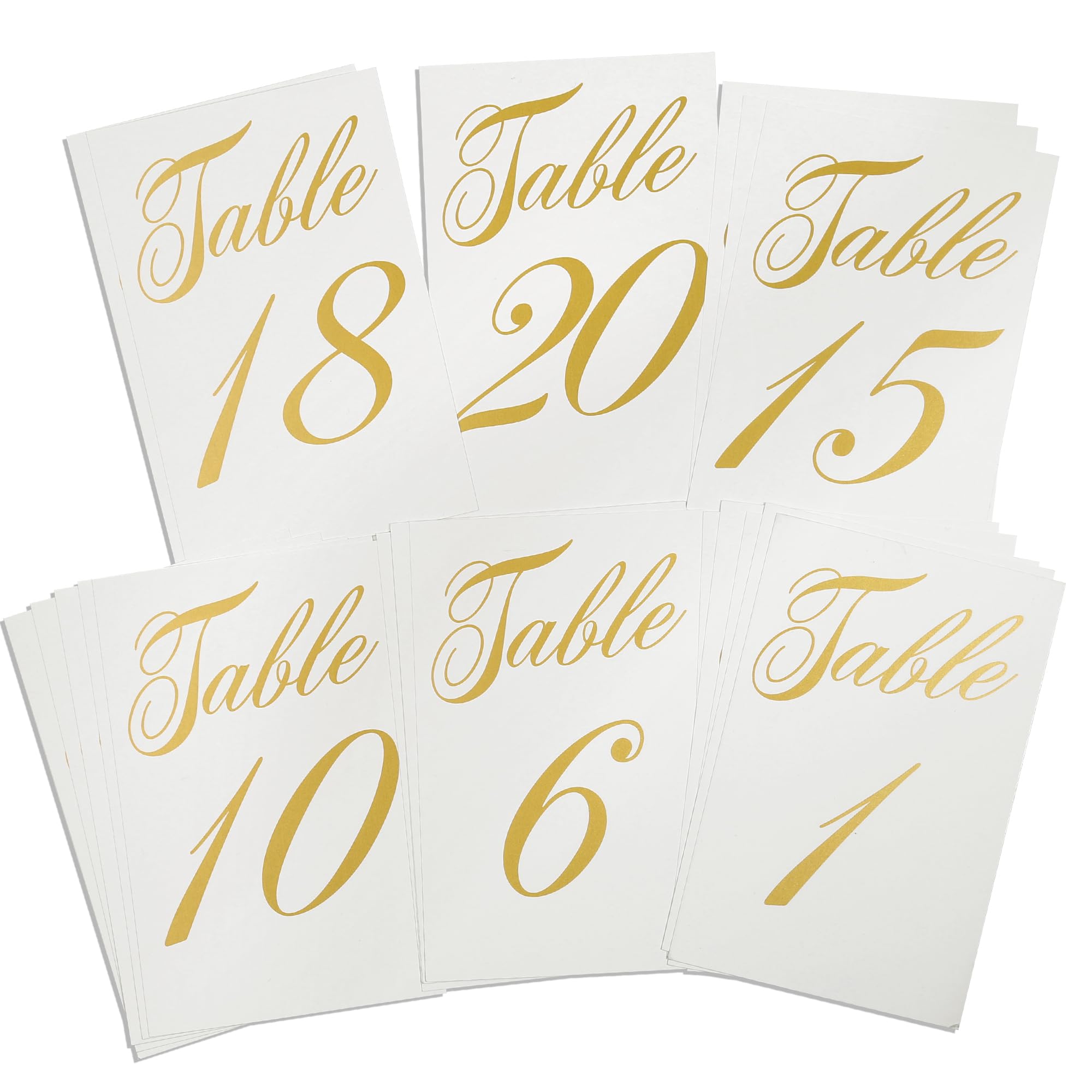 Generic Wedding Table Numbers 1-20| Gold Table Numbers for Party, Centerpiece, Wedding Reception, Birthday, Anniversry - Elegant Seating Chart Display Cards for Table Number Holders