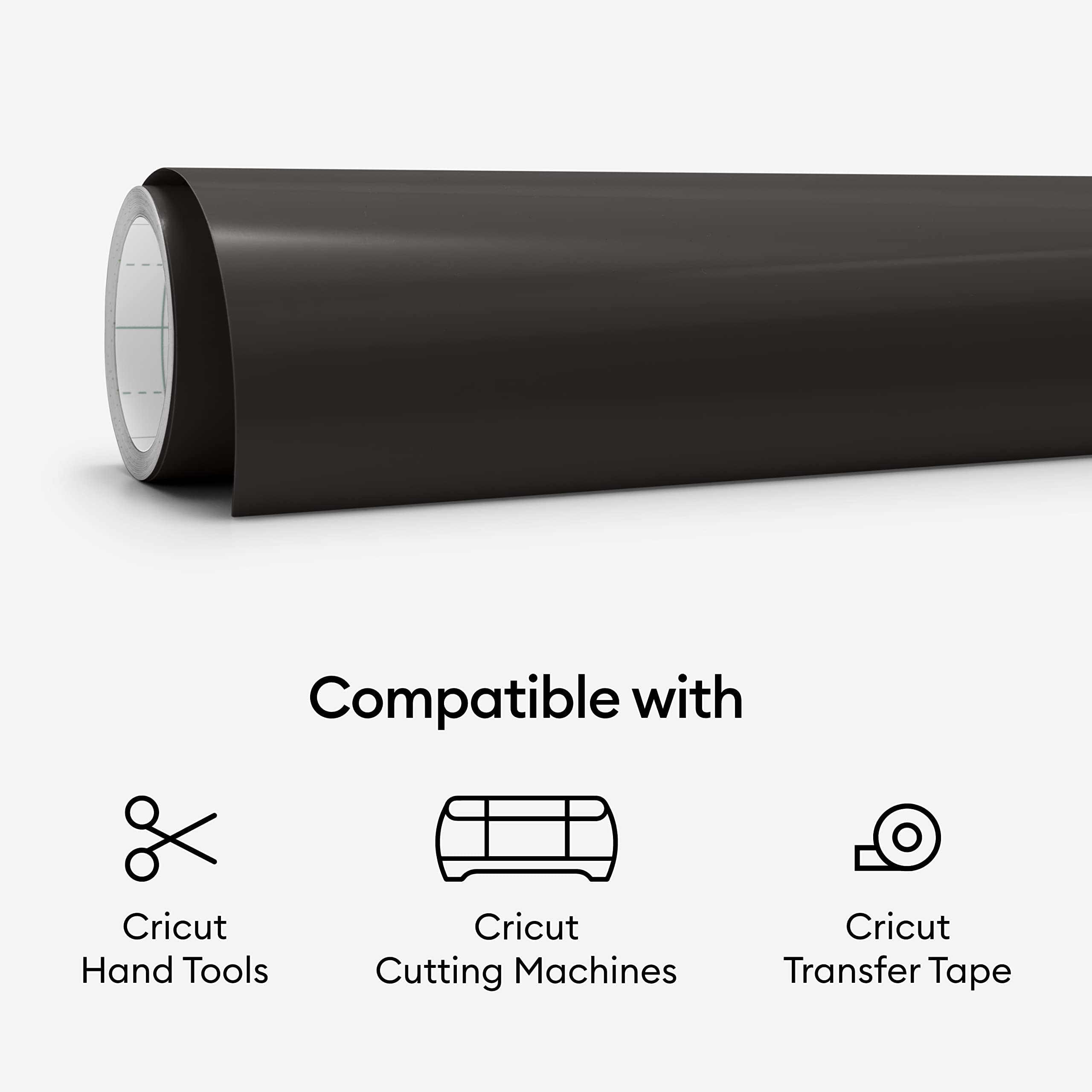 Cricut Premium Permanent Vinyl Roll (12 in x 15 ft), Weather-Resistant, Dishwasher-Safe & Fade-Proof, Compatible with Cricut Cutting Machines, Create Signs, Labels, & Personalize DIY Project, Black