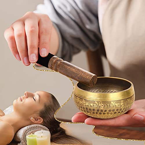 DomeStar Tibetan Singing Bowl Set, Sound Bowl Meditation Bowl Meditation Sound Bowl Handcrafted for Healing and Mindfulness